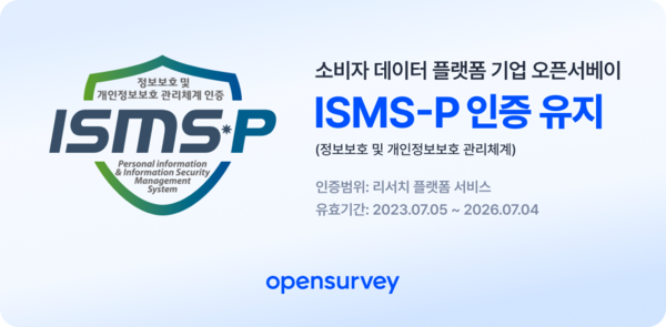 오픈서베이, ISMS-P 사후 심사 통과로 인증 유지